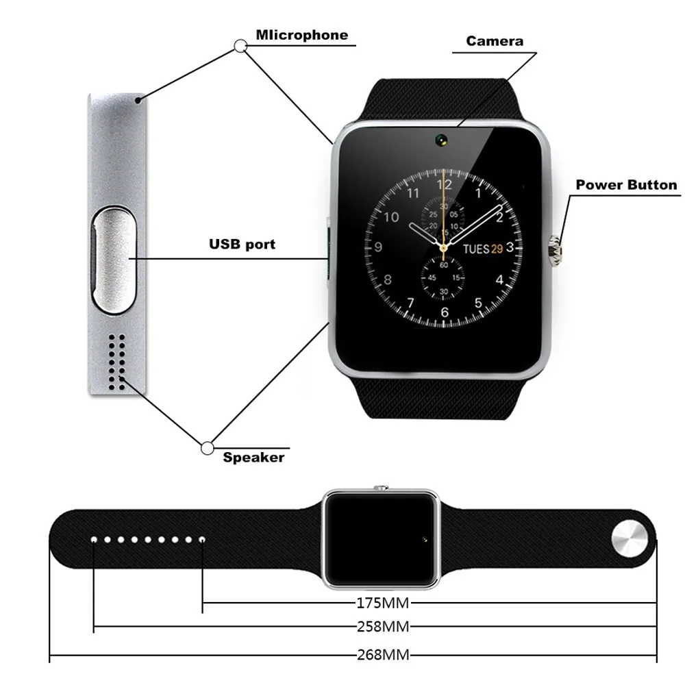 Mobile Phone Spare Parts For Samsung Android Smart Watch Gt08 - Buy ...