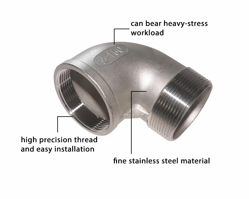 Female/male Equal Elbow Ss 1/2" 90deg Elbow Male To Female Stainless ...