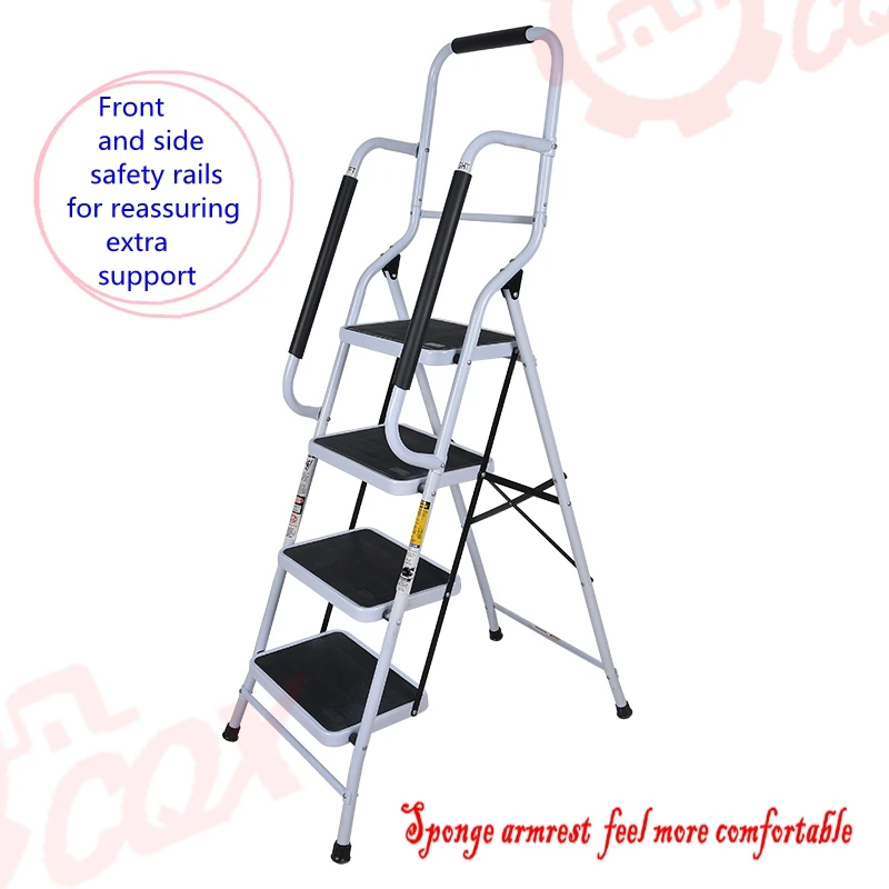 Three Step Safety Ladder with Padded Handrails - Tres Escalones