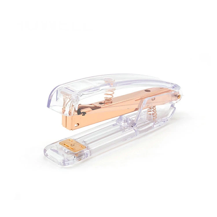 Rose Gold Gift Stapler High Grade Transparent Trendy Plastic Stapler ...