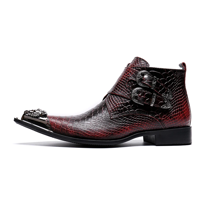 NA147 Luxury Fashion Formal Men Dress Boots - Genuine Leather