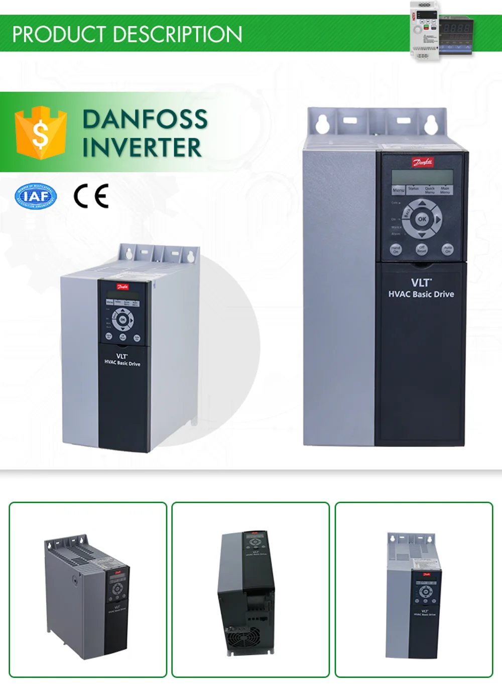 Danfoss Inverter 12V 380V - 20KW DC/AC Dual Power Converters