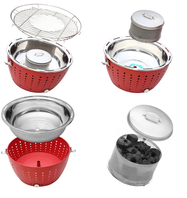 Round Indoor Top Korean Restaurant Table Smokeless Charcoal Camping ...