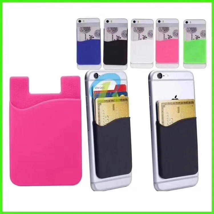 Custom Printed Logo Sticker Silicone Mobile Phone Card Holder Wallet ...