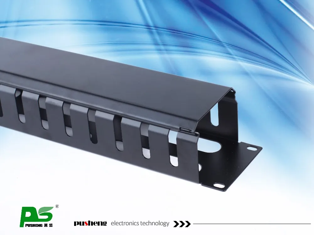 19" 2u Network Cabinet Black Horizontal Cable Management With Metal ...