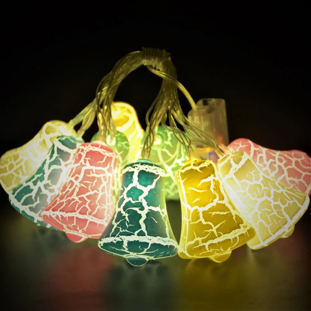 Battery Operated Indoor Cracked Colorful Bells String Light For ...