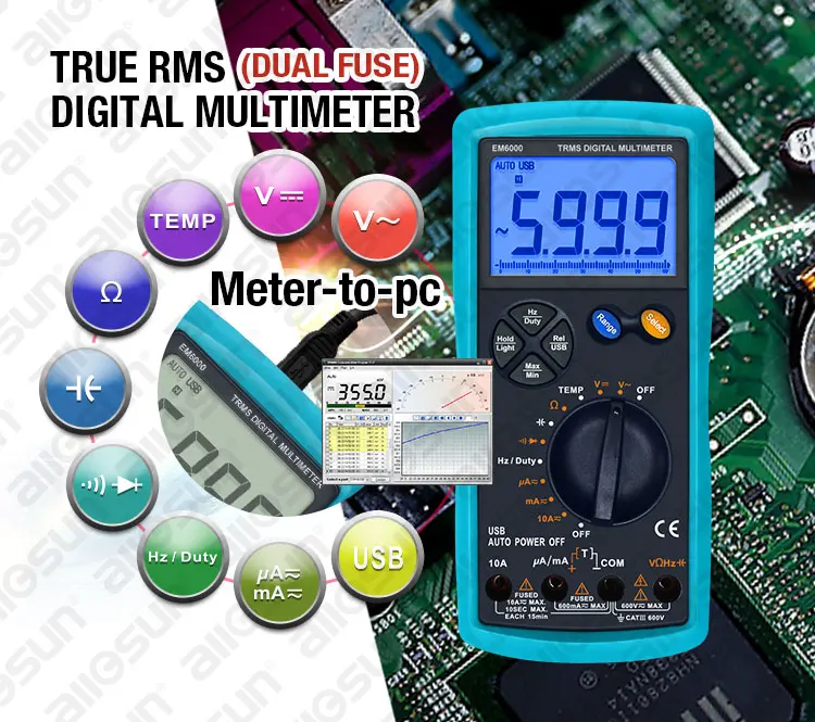 All-sun EM6000 Professional True RMS Digital Multimeter
