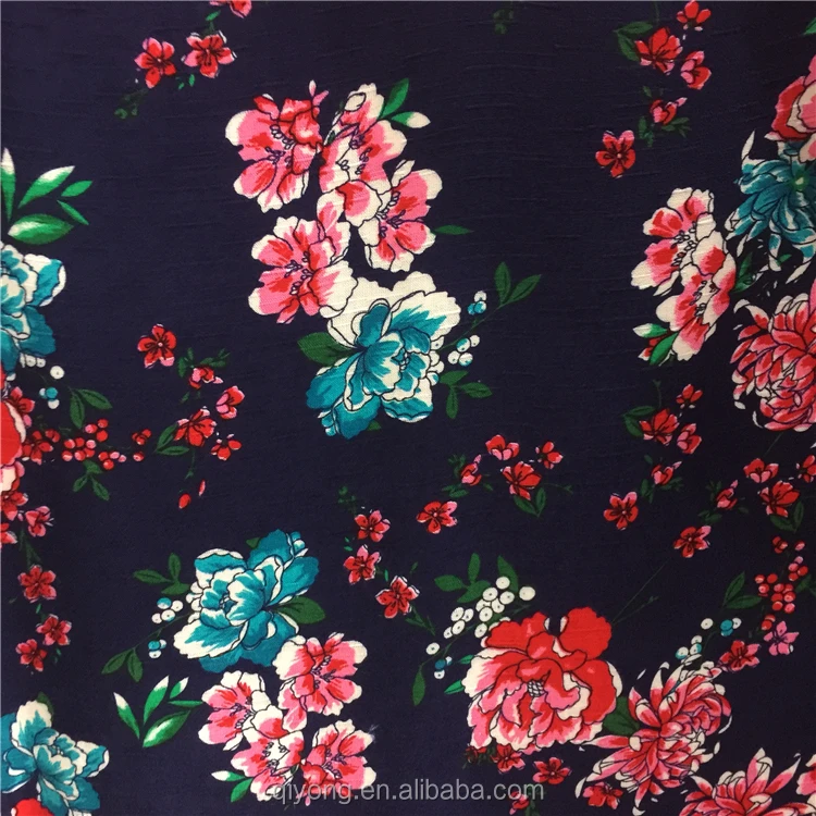 Shop Our Latest 100% Viscose Printed Woven Slub Rayon Fabric for Dress