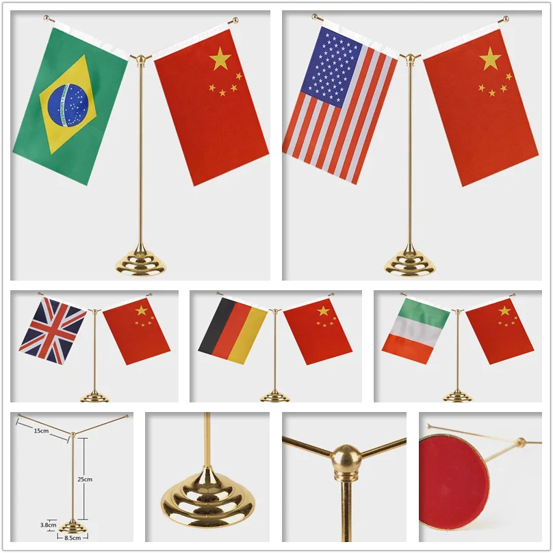 Accept Custom Size Shape Polyester Fabric Desk Top Table Flag Stand For ...