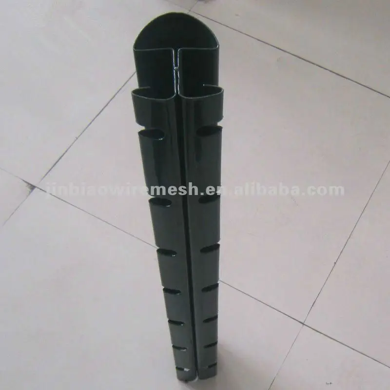 Pvc Coated or Galvanized Round and square Steel Fence Posts with Post ...