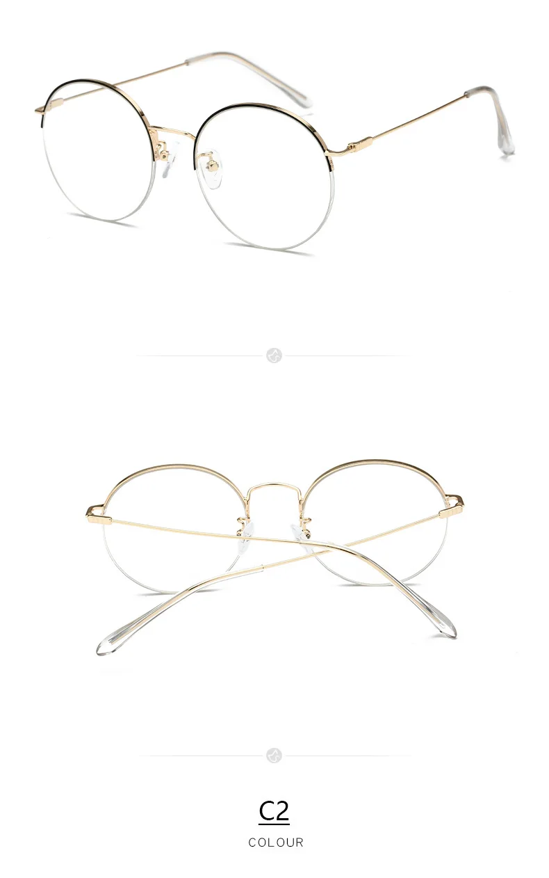 Round Half Frame Big Frames Eyeglasses Optical Computer Eye Protective Spectacle Frames Buy