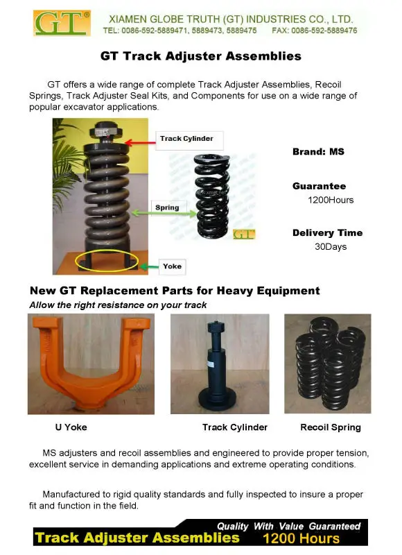 Excavator Track Adjuster Assembly for SK60, SK100, SK200-5, SK250 | OEM ...