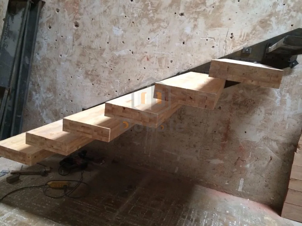 Customize Wooden Stair Floating Staircase With Hidden Stringer - Buy ...