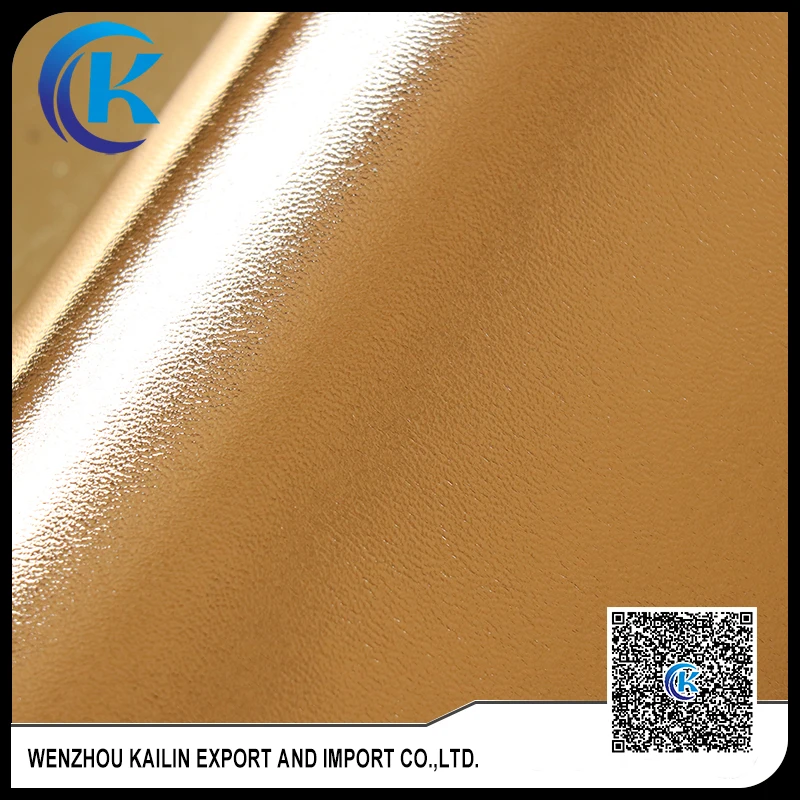 Embossed Pattern Synthetic PU Material NAPA Pattern Metallic Leather ...