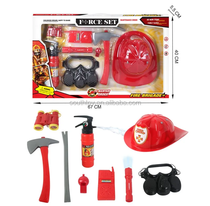 Kids Fireman Gear Firefighter Costume Role Helmet Play Toy Set - Buy ...