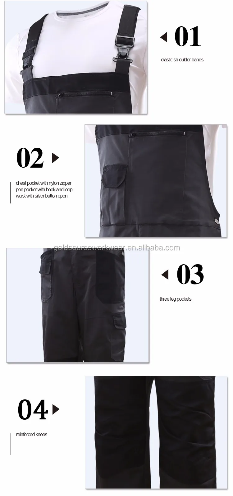 Hot Item 97% Cotton 3% Spandex Stretch Work Wear Bib Overalls For Big ...