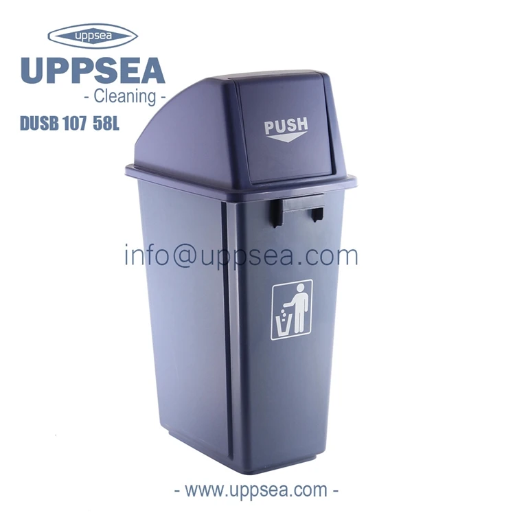 Wide Opening Push-type 40l Recycled Plastic Rubbish Garbage Waste Dust ...