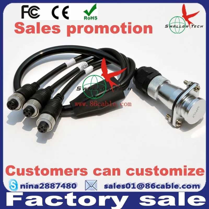 3 Backup Cameras - 7 Pin Trailer Video Cable by Swallowtech