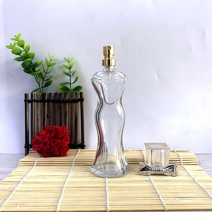Female Body Shape Perfume Glass Bottles With Pump Sprayer Cap 50ml ...