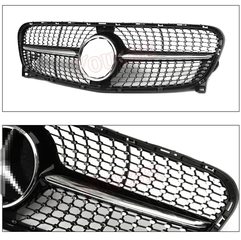 Diamond Radiator Style Front Bumper Mesh Grille Grill For Mercedes Benz ...
