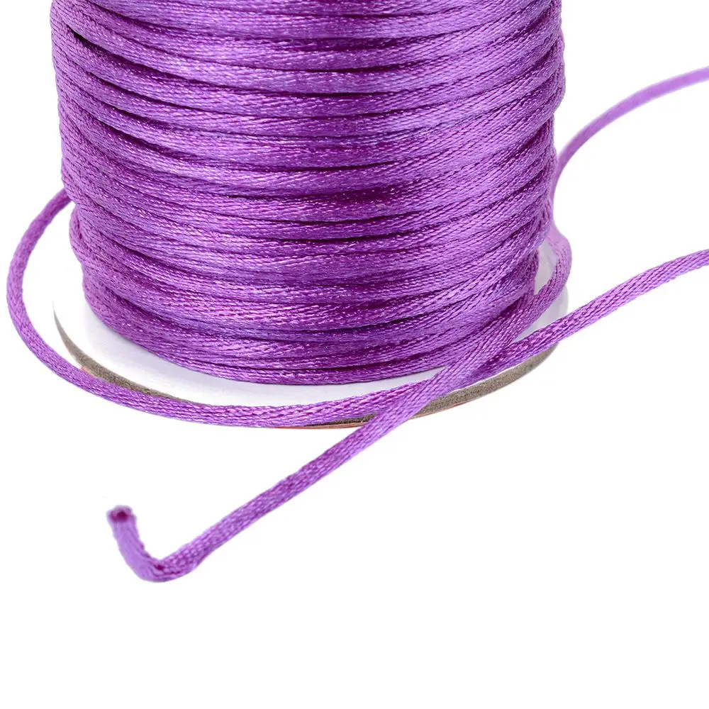 2020 Hot 100yards Purple 2MM Rattail Satin Cord Macrame Beading Nylon ...