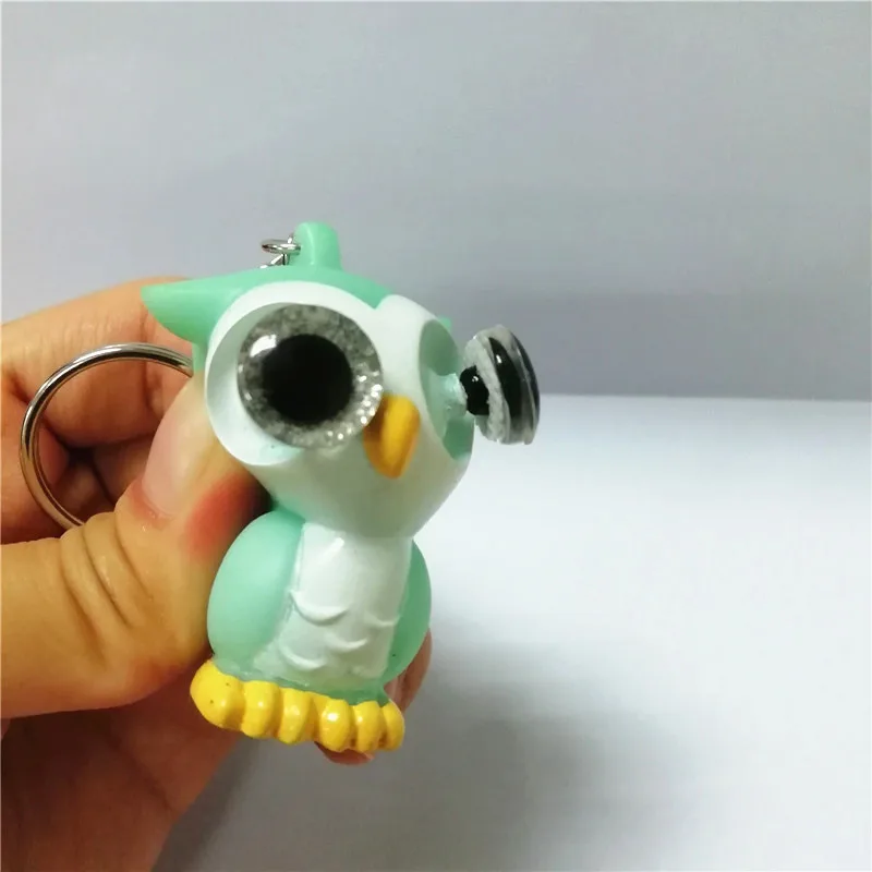 Cute Glitter Eyes Popper Animal Owl Keyring - Perfect Gift