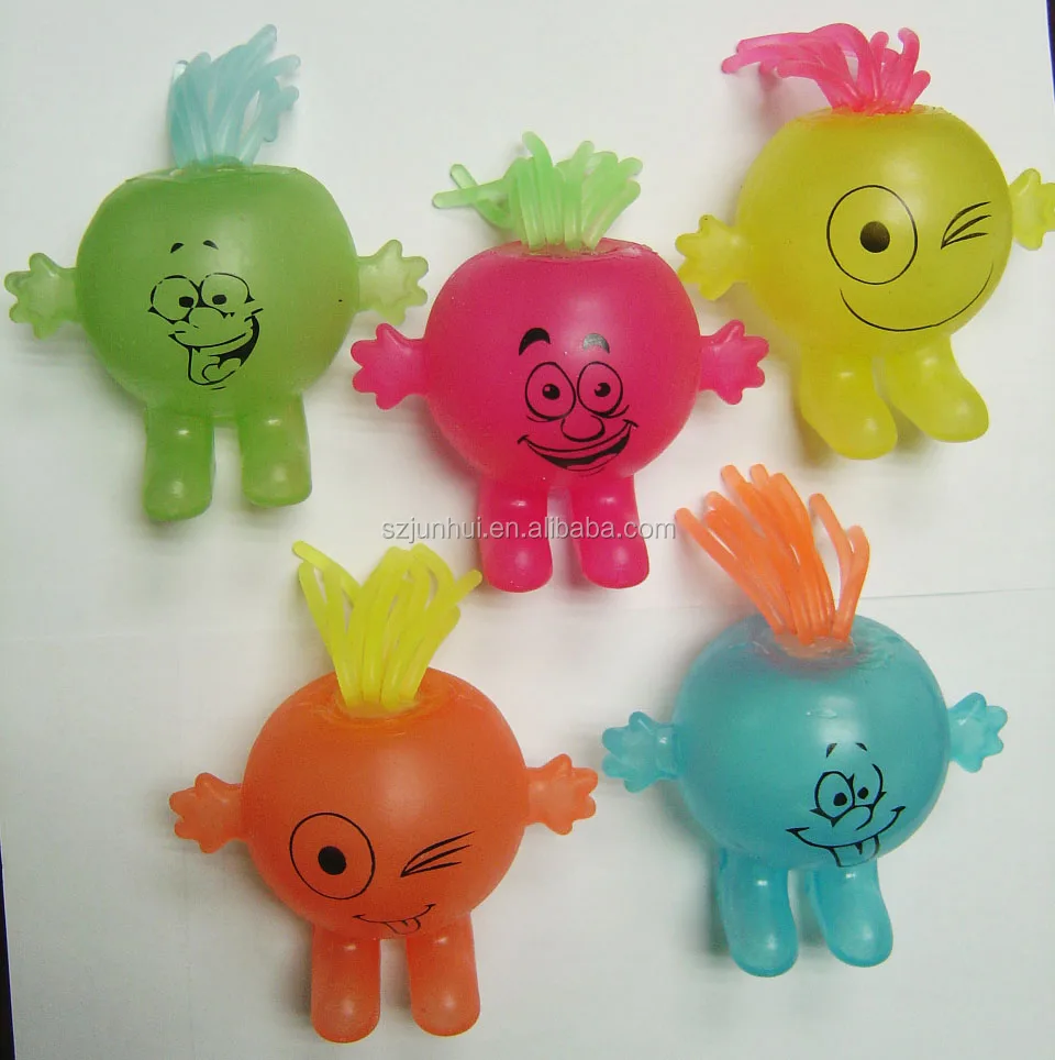 Moody Face Anti Stress Rubber Hair Ball - Promotional Toy