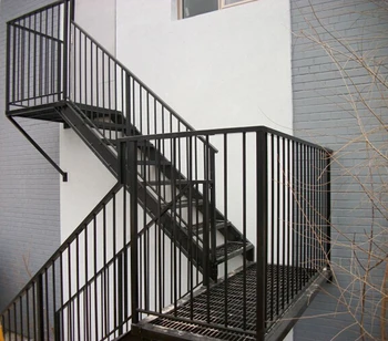Outdoor Metal Staircase,Grids Treads,Outdoor Stair Railing Design ...