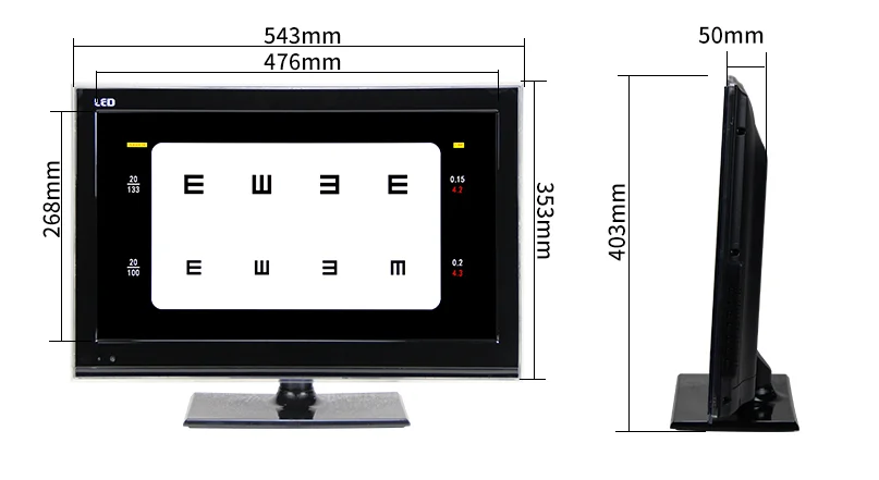 VC-2 Eye Vision Digital Test Screen - Accurate Acuity Chart
