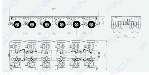 Multi-ejes cometto goldhofer heavy hydraulic steering recharger modular ...