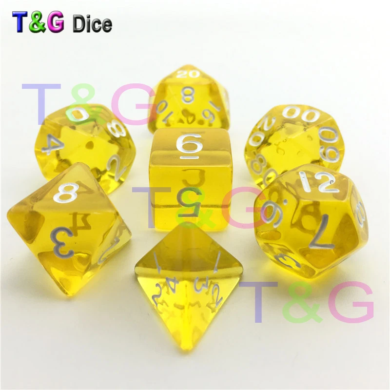 Acrylic Polyhedral Transparent Rpg Dados Dice Set - Buy Polyhedral Dice ...