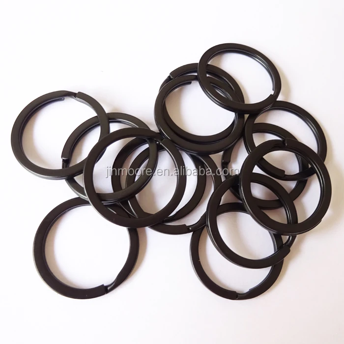 High Quality Black Flat 28mm Split Key Rings Metal Connectors