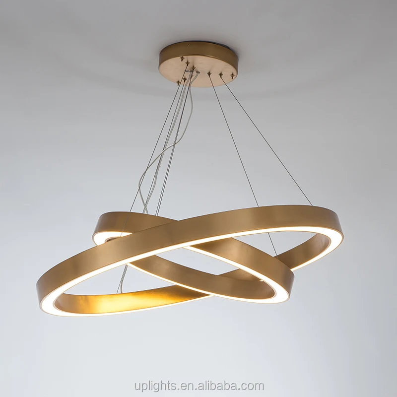 Large Rings Led Pendant Lights Gold Hanging Lamp For Restaurant Pendant ...