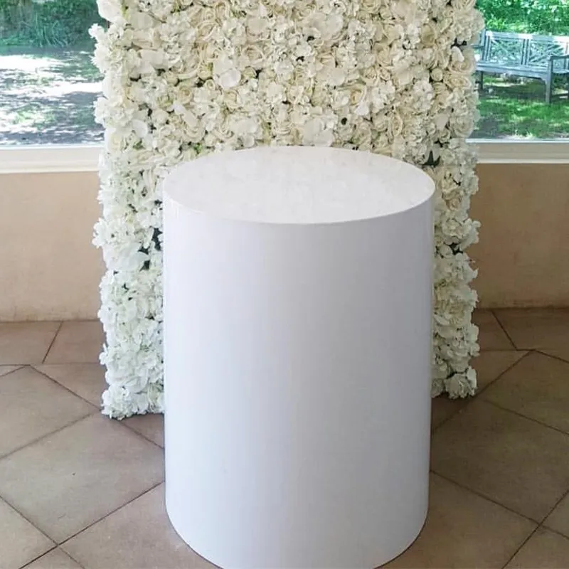 Wholesale Large Acrylic Round Cylinder Plinth - White Display