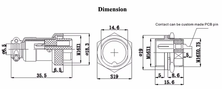 Gx16 Adapter Metal 4pin 16mm Cable Connector Gx16 Aviation Plug Socket ...