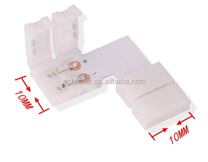 L Shape Led Connector 8mm 10mm Led Strip Connector Terminal 2 Pin With ...