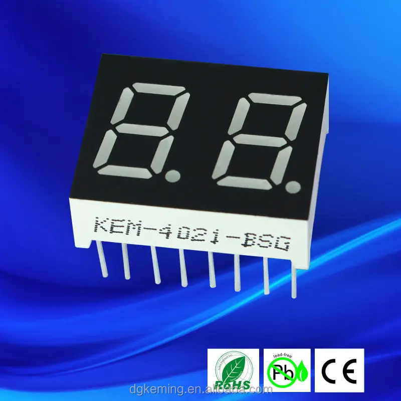 White Color 0.4 Inch 2 Digit 7 Segment Two Digit Led Display - Buy 0.4 ...