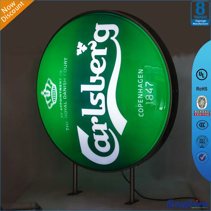 Outdoor Lighted Advertising Round Pub Sign - Buy Round Pub Sign ...