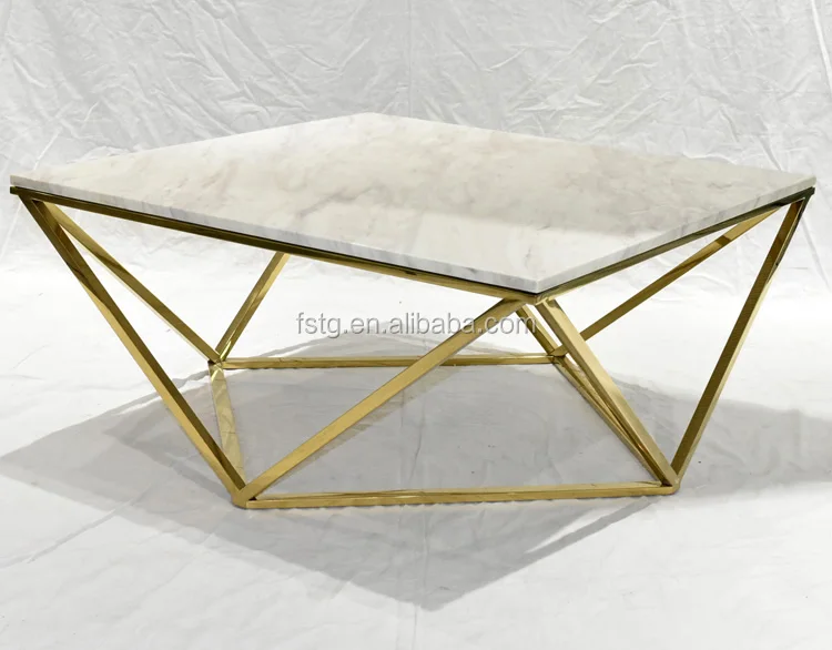 Contemporary Design Furniture Bay Point Faux Stone Top Coffee Table ...