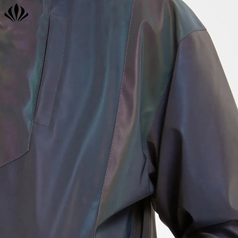 Custom Wholesale Iridescent Reflective Men's Windbreaker Jacket with ...