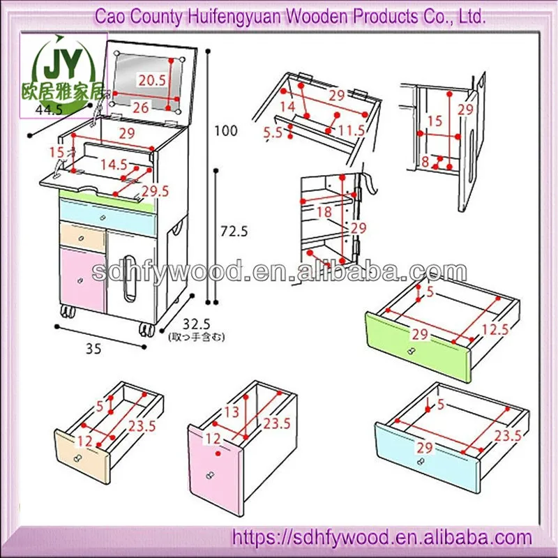 Movable Wood Mdf Dressing Table,Elegance Dressing Table Vanity Table ...