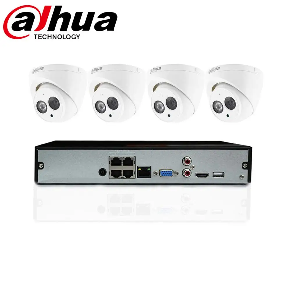 DH 4CH SECURITY KIT 4MP POE 4PCS BUILT IN MIC CAMERAS CCTV NVR ...