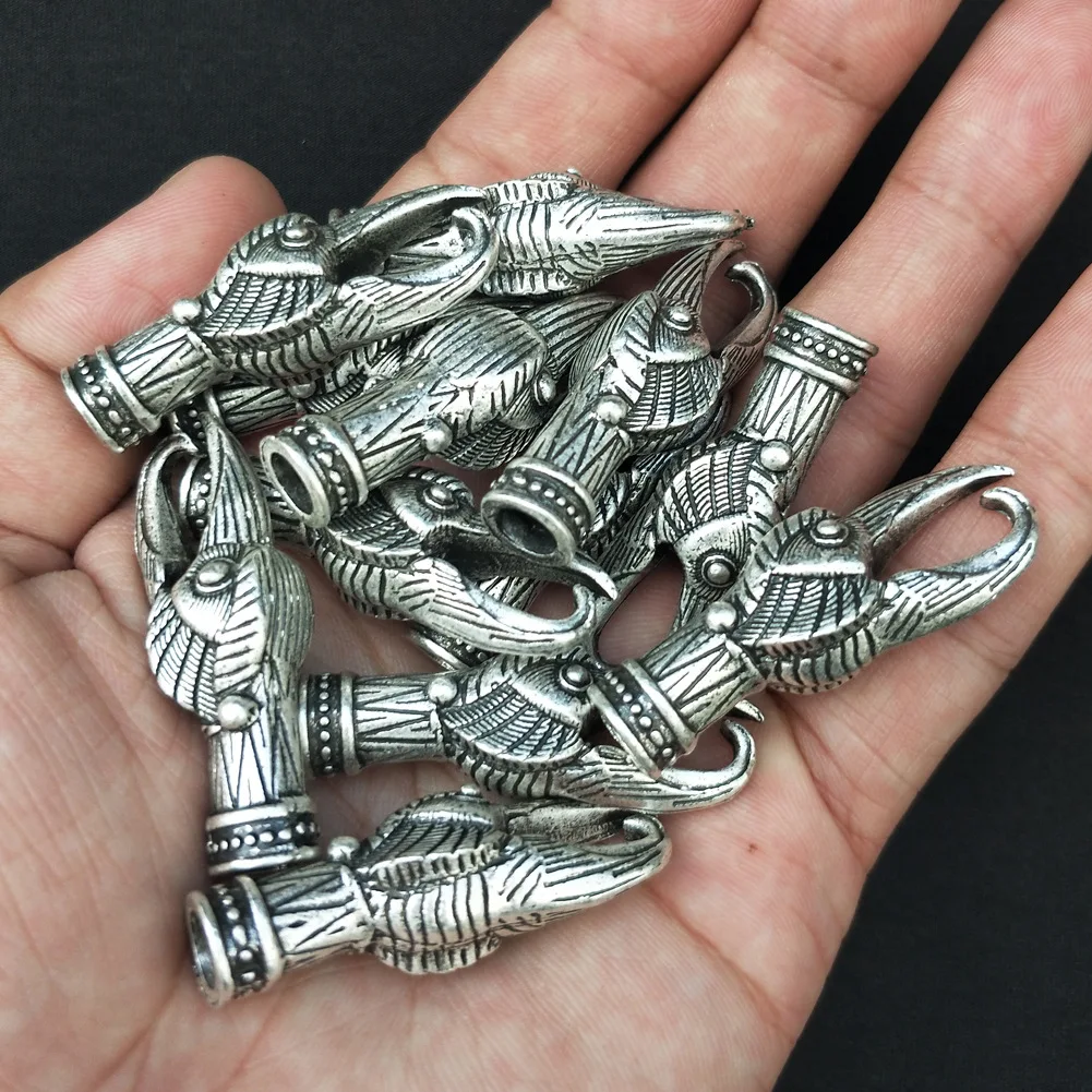 Viking Raven Engraving Vikings Beads for DIY Jewelry