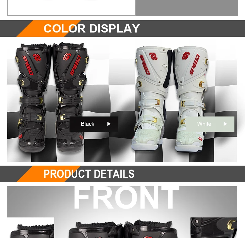 Motorcycle Men Leather Shoes - Durable Pro Biker Motocross Rubber Motor ...