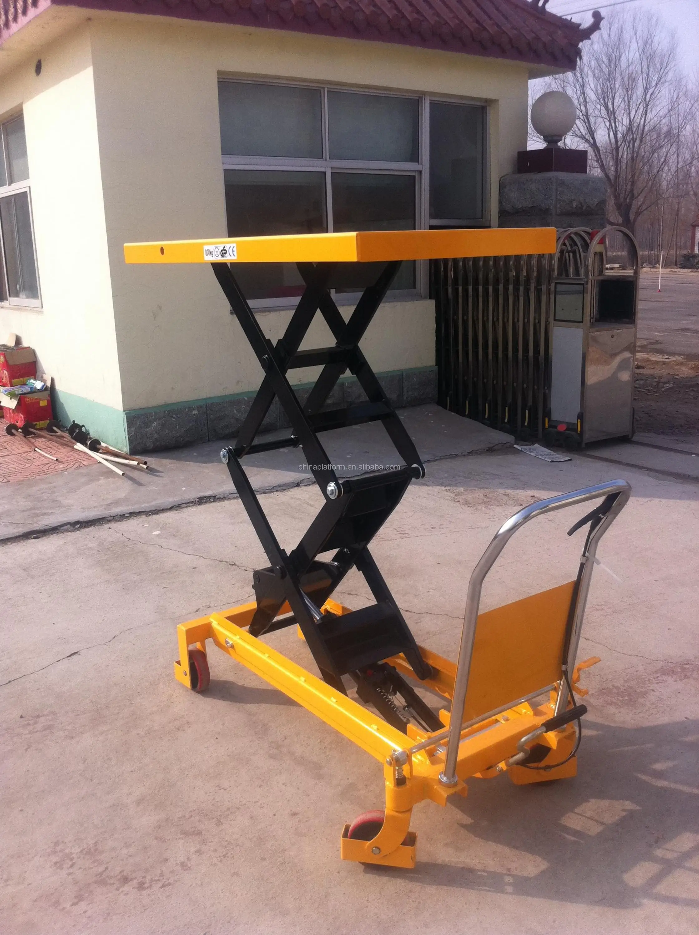 750kg Hydraulic Manual Scissor Lift Trolley/portable Hydraulic Trolley ...