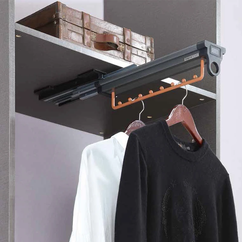 Welltop Wardrobe Put Out Sliding Hanger Holder Storage Clothes Hanger ...