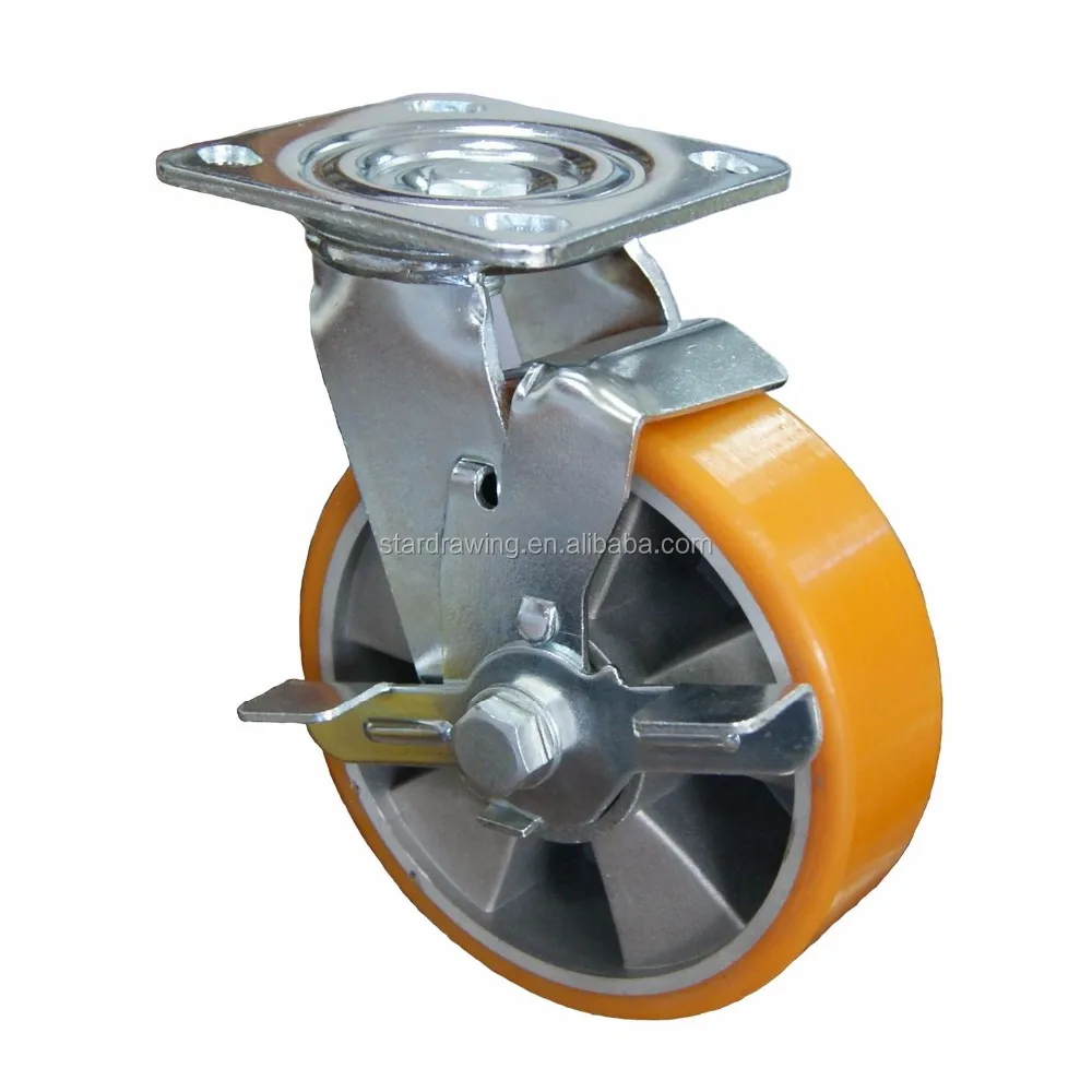 Ss Industrial Castor Wheel Heavy Duty Aluminum Pu Caster - Buy Pu ...