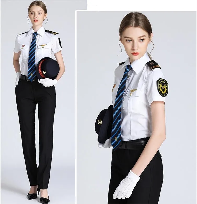 Railway Train Waitress Hostess Uniform Shirt - White