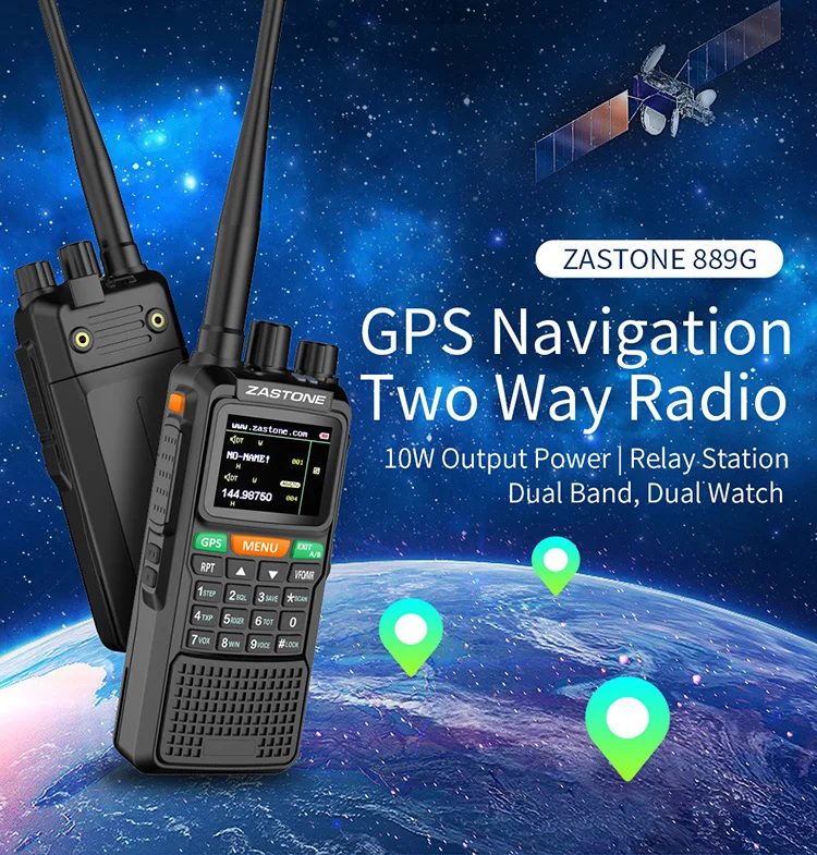 Zt-889g Two Way Radio Walkie Talkie With Gps Track Positioning Voice ...