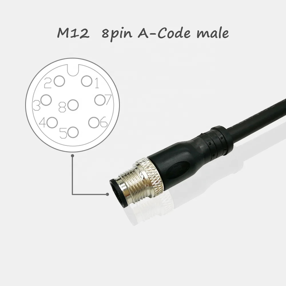M12 Cable 8pin Male To Female Connector M12 A Code X Connector Sensor Cable For Automation ...